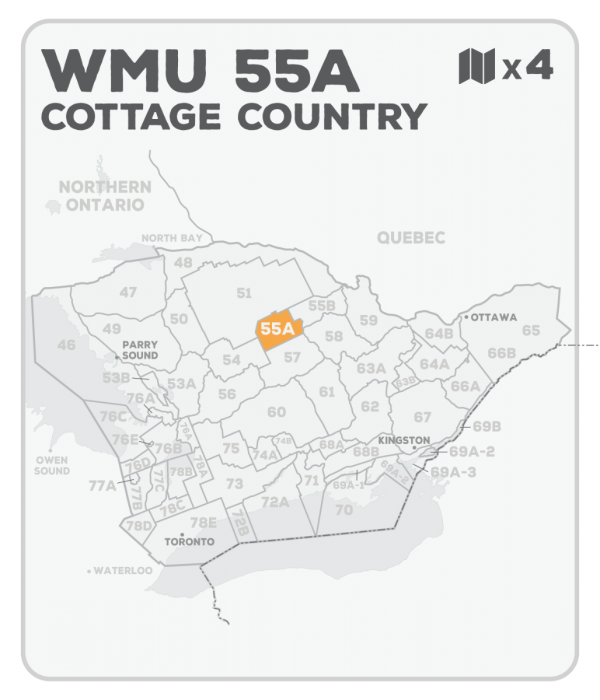 WMU 55A Hunting Bundle - Cottage Country Ontario (4 maps) – Backroad Maps
