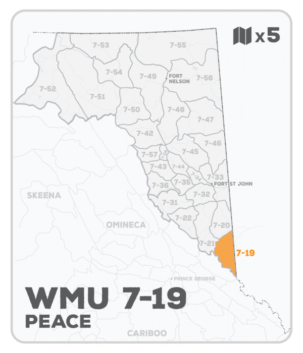 WMU 7-19 Hunting Bundle - Peace Region BC (5 maps) – Backroad Maps