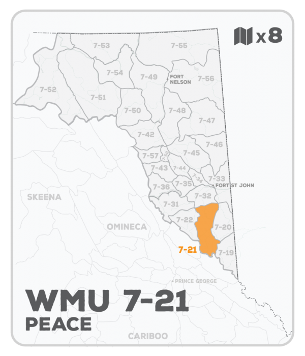 WMU 7-21 Hunting Bundle - Peace Region BC (8 maps) – Backroad Maps