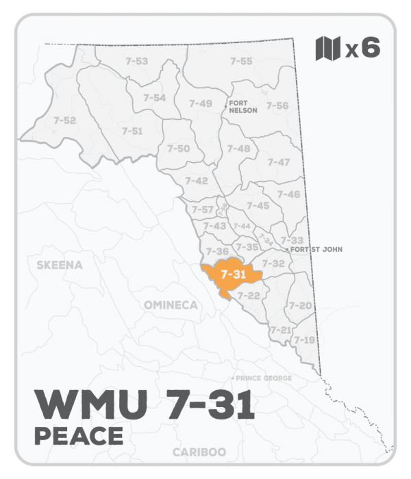 WMU 7-31 Hunting Bundle - Peace Region BC (6 maps) – Backroad Maps