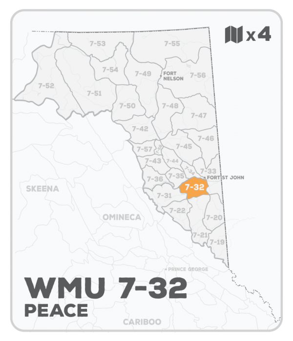WMU 7-32 Hunting Bundle - Peace Region BC (4 maps) – Backroad Maps