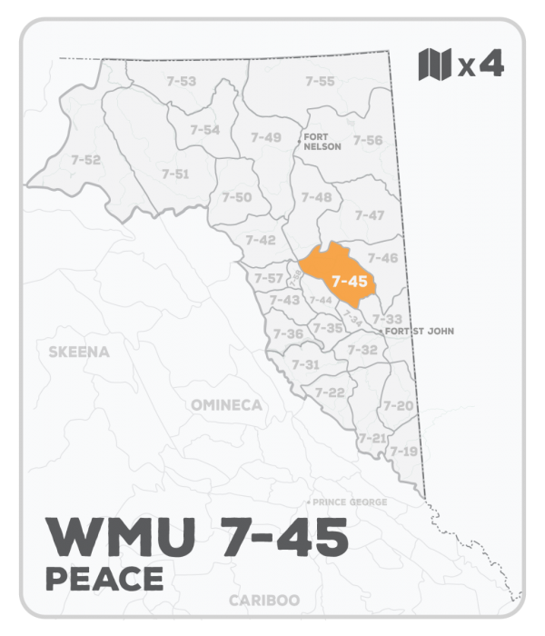 WMU 7-45 Hunting Bundle - Peace Region BC (4 maps) – Backroad Maps