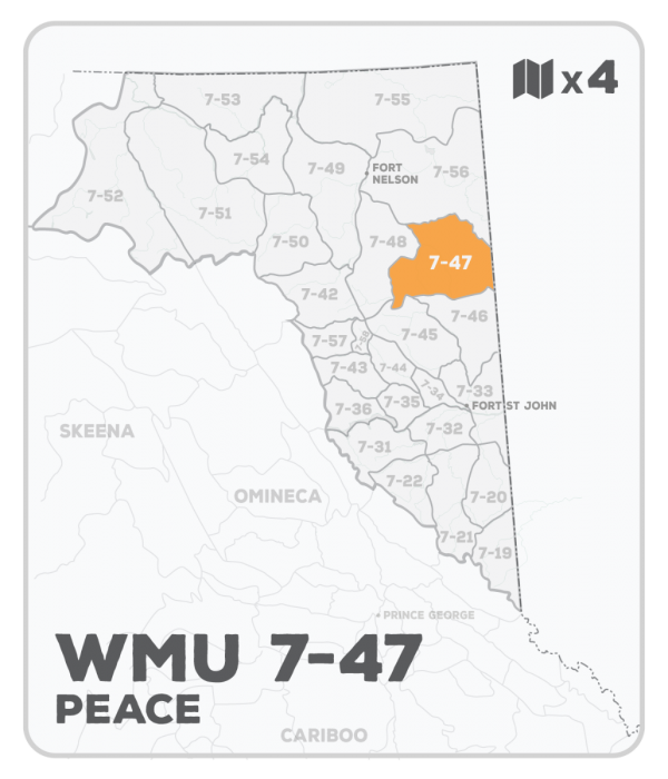 WMU 7-47 Hunting Bundle - Peace Region BC (4 maps) – Backroad Maps