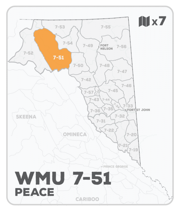 WMU 7-51 Hunting Bundle - Peace Region BC (7 maps) – Backroad Maps