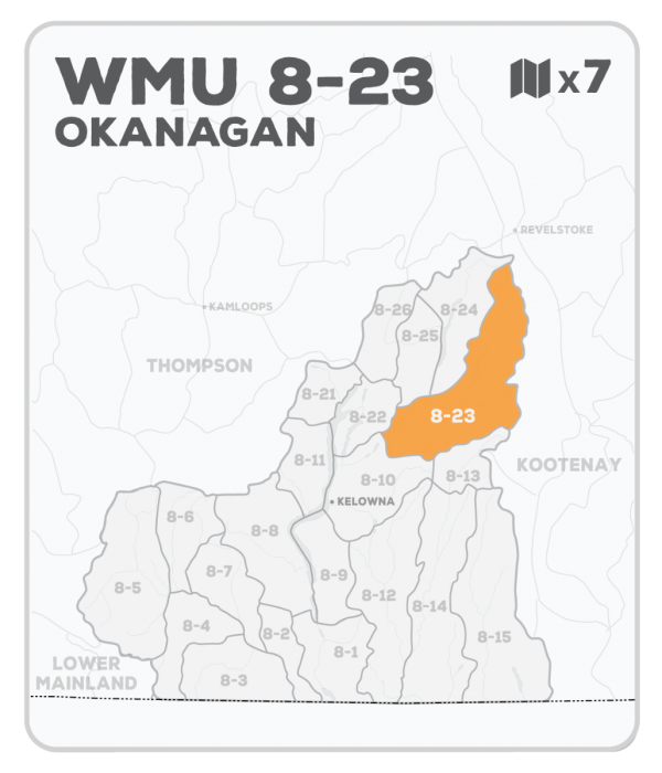 WMU 8-23 Hunting Bundle - Okanagan Region BC (7 maps) – Backroad Maps