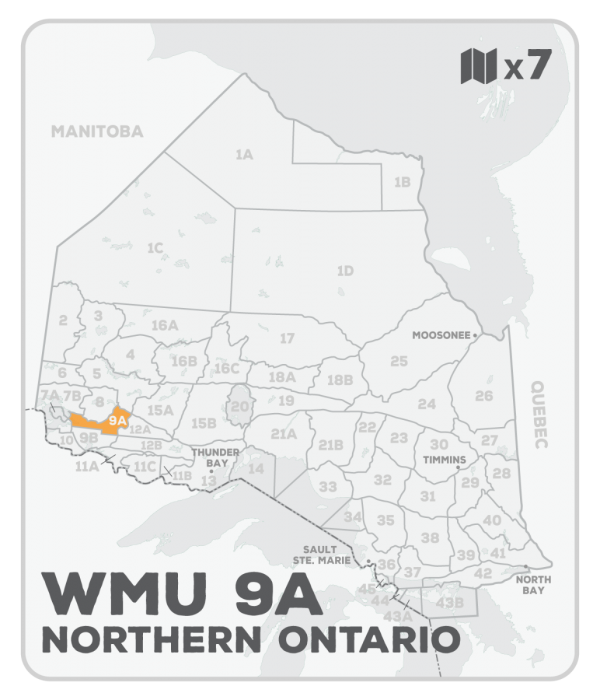 WMU 9A Hunting Bundle - Northern Ontario (7 maps) – Backroad Maps