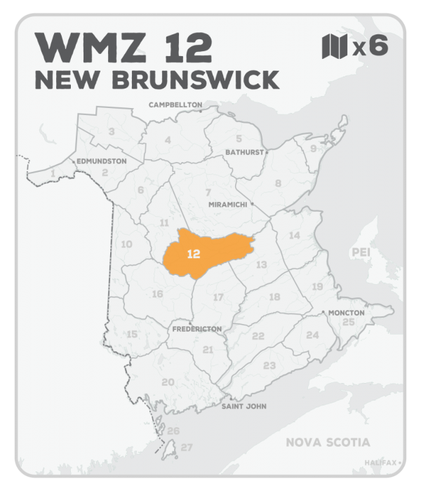 WMZ 12 Hunting Bundle - New Brunswick (6 maps) – Backroad Maps