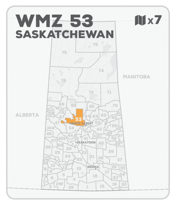 WMZ 53 Saskatchewan Hunting Maps Bundle (7 maps) – Backroad Maps