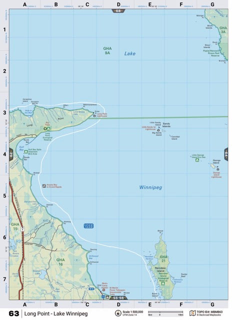 MBMB63 TOPO Map - Long Point - Lake Winnipeg – Backroad Maps