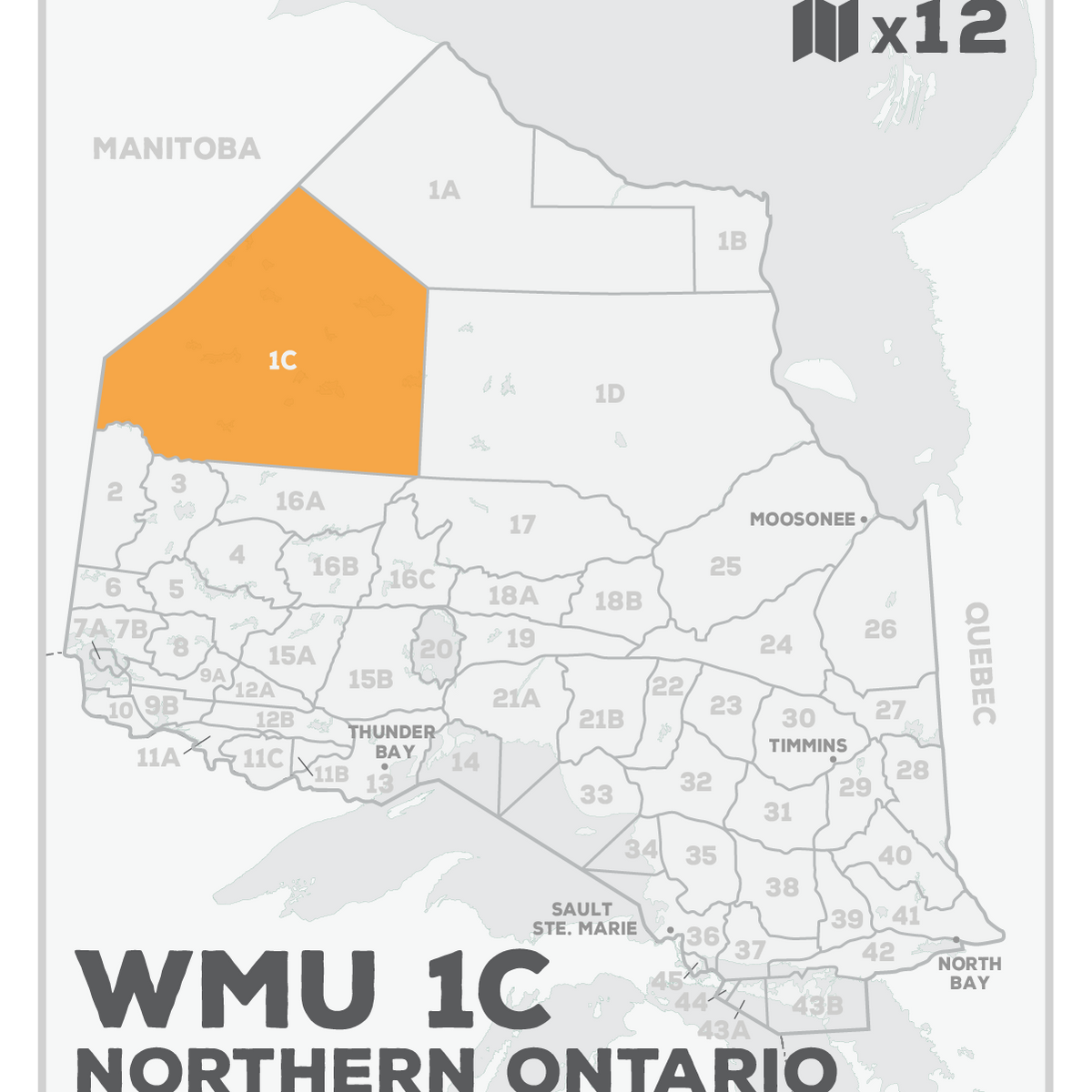 WMU 1C Hunting Bundle - Northern Ontario (12 maps) – Backroad Maps
