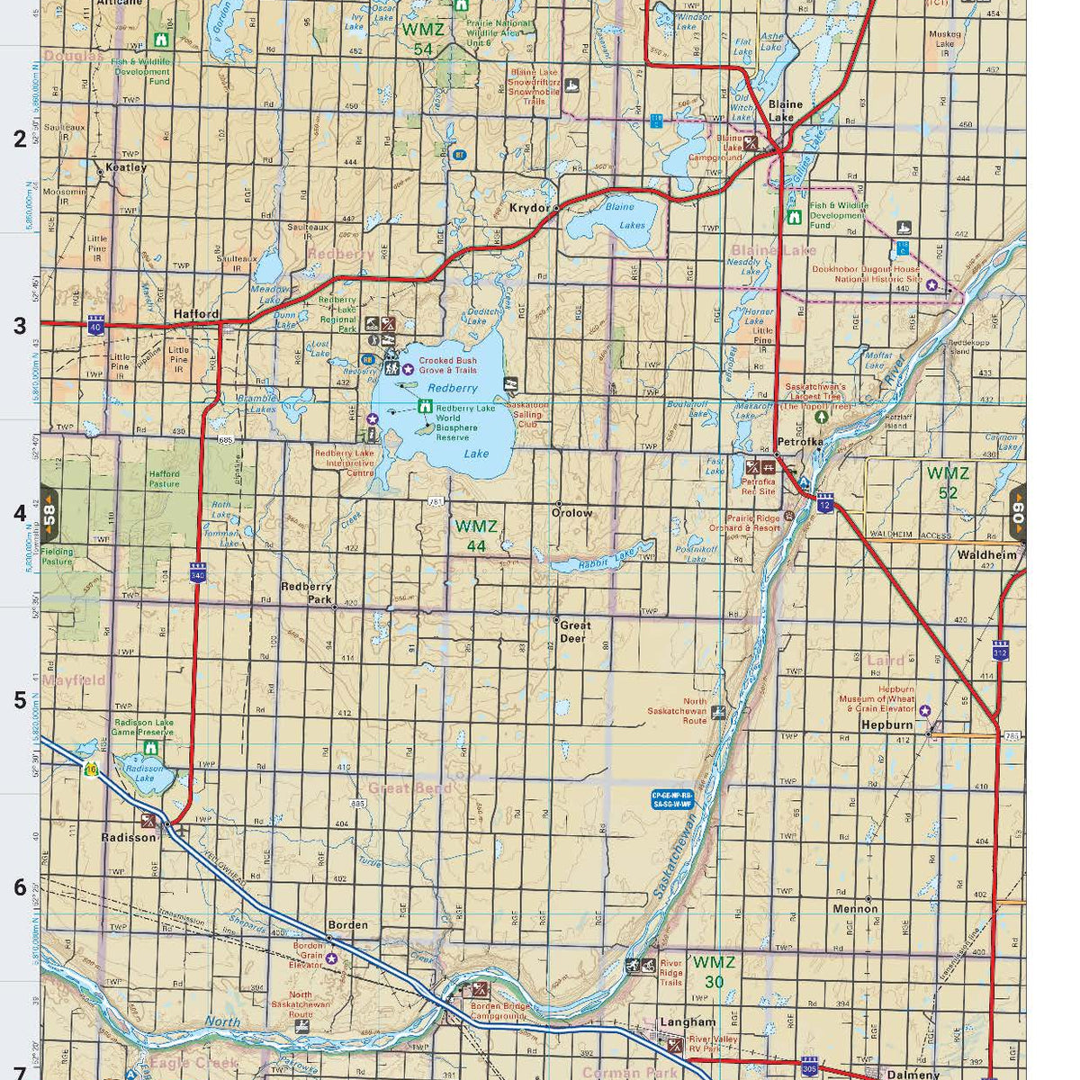 SKSK59 TOPO Map - Redberry Lake – Backroad Maps